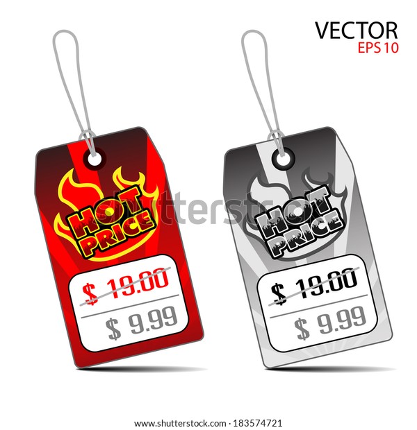 Hot Price Tags Flames Stock Vector (Royalty Free) 183574721 | Shutterstock