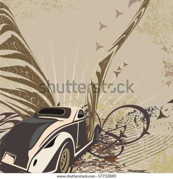 Hot Rod Background Retro Car Original Stock Vector (Royalty Free ...