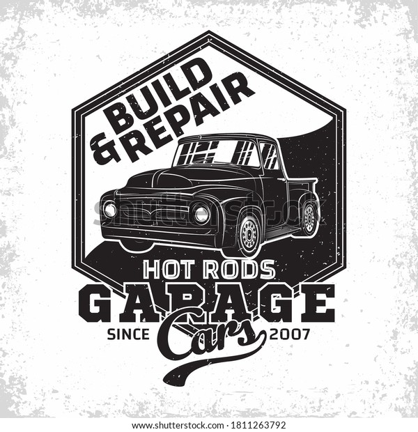 Hot Rod Garage Logo Design Emblem Stock Vector (Royalty Free ...