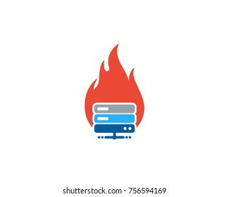 Hot Server Icon Logo Design Element Stock Vector (Royalty Free ...