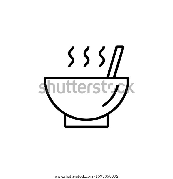 Hot Soup Icon Vector Illustration Outline Stock Vector (Royalty Free ...