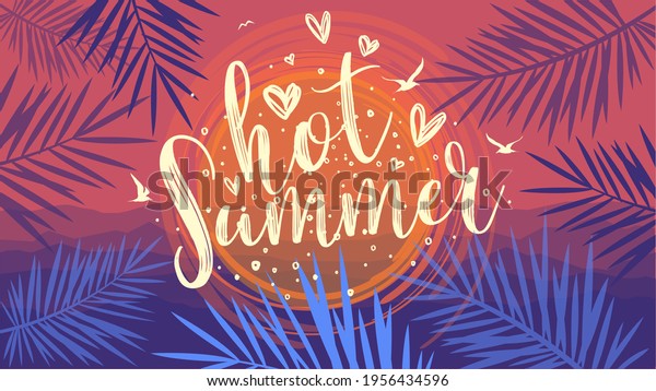 Hot Summer Banner Trendy Texture Season Stock Vector (Royalty Free ...