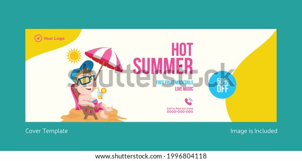 Hot Summer Cover Page Template Design Stock Vector (Royalty Free ...