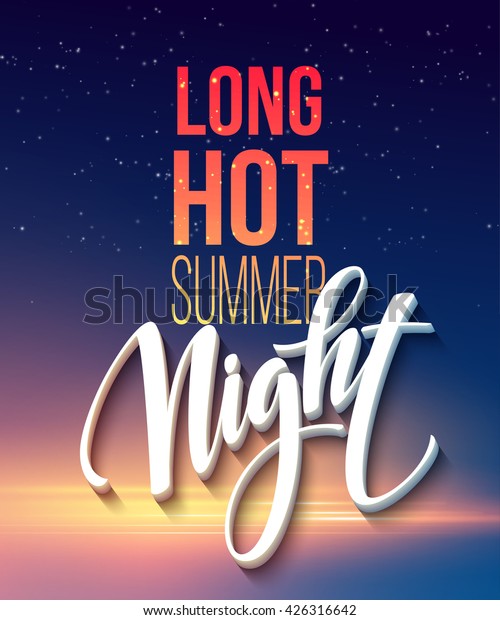 Hot Summer Night Party Poster Design Stock Vector (Royalty Free ...