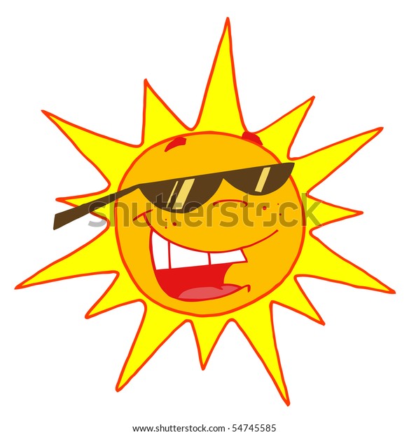 Hot Sun Cartoon Character Stock Vector (Royalty Free) 54745585