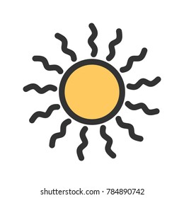 Hot Sun Icon Stock Vector (Royalty Free) 784890742 | Shutterstock