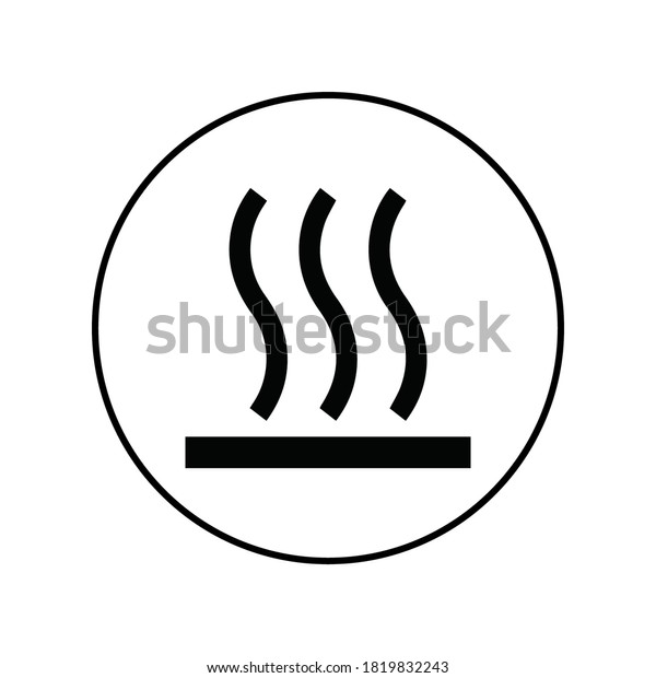 Hot Surface Icon Black Round Symbol Stock Vector (Royalty Free ...