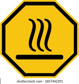 Hot Surface Yellow Square Warning Sign Stock Vector (Royalty Free ...
