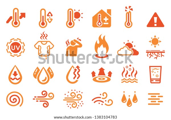 Hot Temperature Reaction Icon Heat Weather Stock Vector (Royalty Free ...