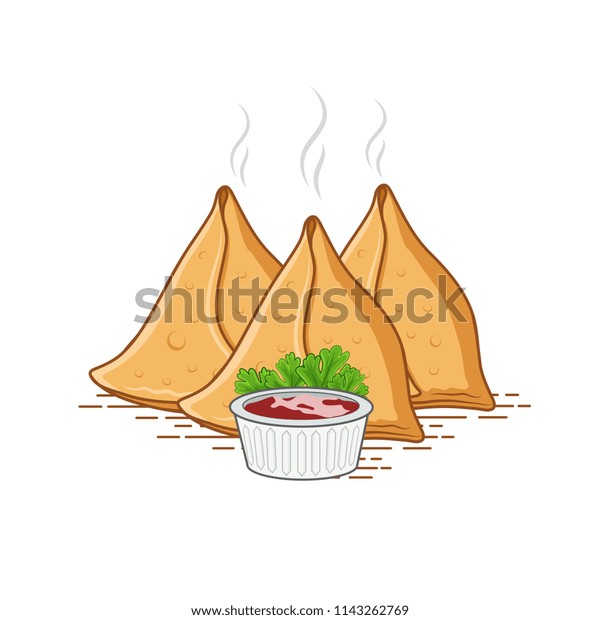 Hot Vector Samosa On White Background Stock Vector (Royalty Free ...