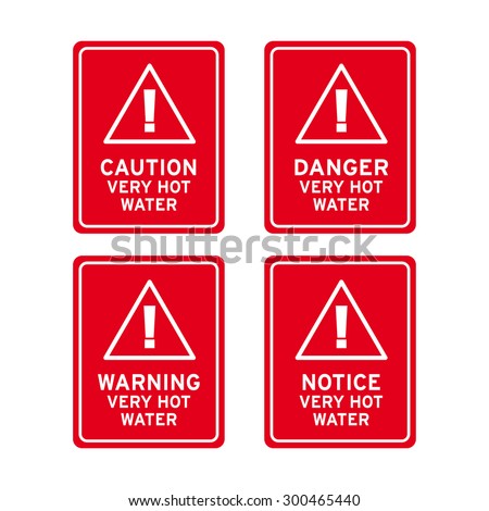Hot Water Danger Warning Caution Notice Stock Vector (Royalty Free ...