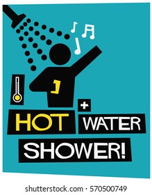 Hot Water Shower Flat Style Vector Stock Vector (Royalty Free ...