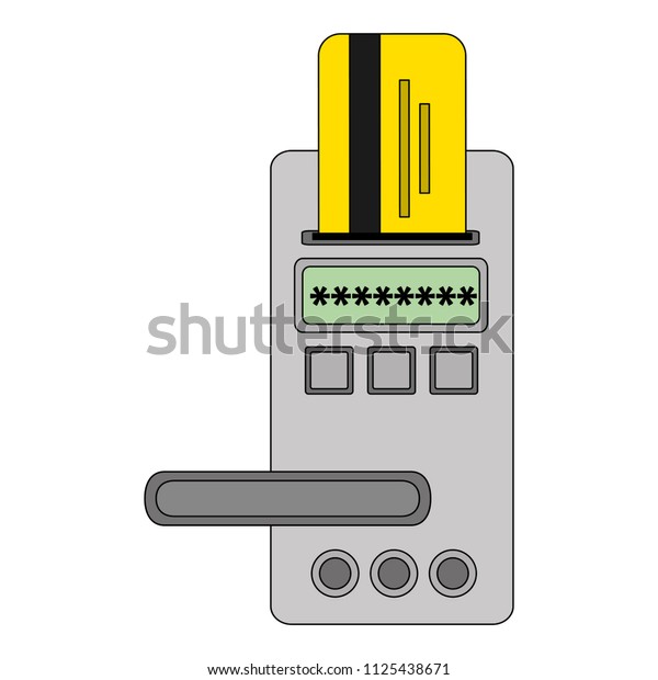 Hotel Door Digital Panel Card Access Stock Vector (Royalty Free ...