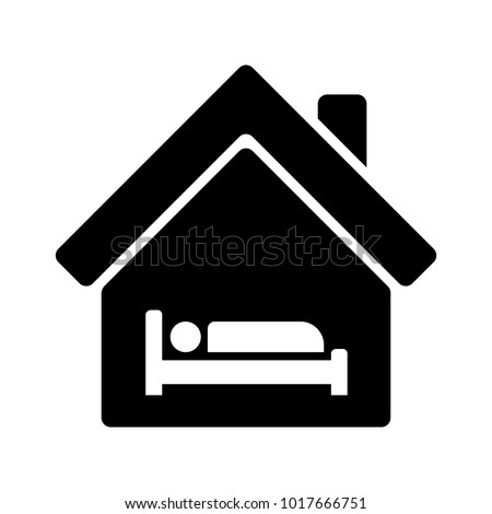 Hotel Guest House Accommodation Icon Black Stock Vector (Royalty Free ...