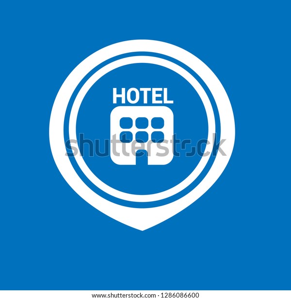Hotel Icon Map Pin Hotel Here Stock Vector (Royalty Free) 1286086600 ...