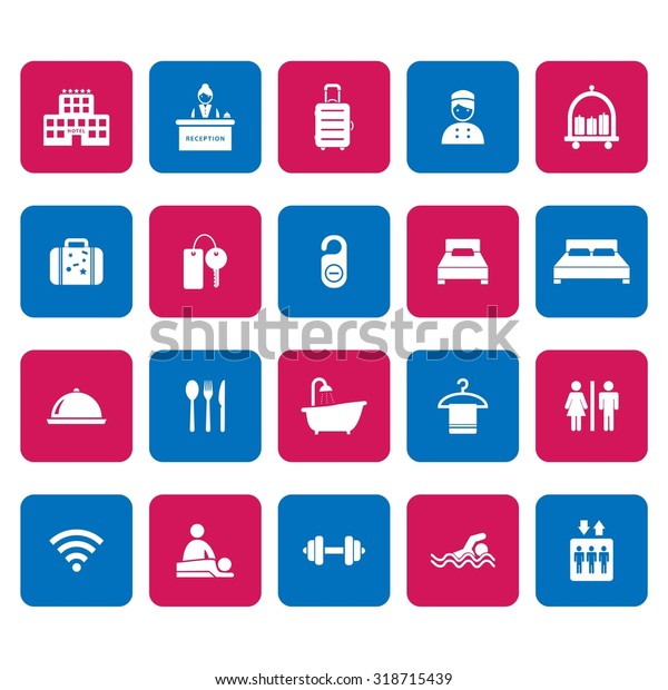 Hotel Icons Accommodation Icon Vector Illustration Stock Vector ...