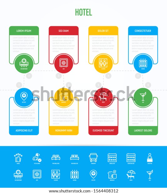 Hotel Infographics Template Copy Space Thin Stock Vector (Royalty Free ...