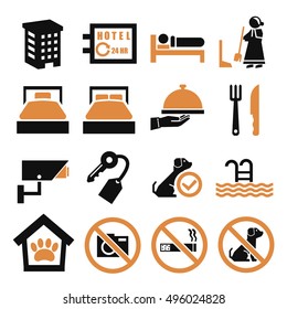 Hotel Inn Icon Set Stock Vector (Royalty Free) 496024828 | Shutterstock