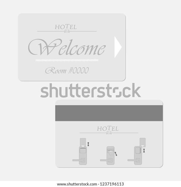 Hotel magnetic stripe key card - front and back. Motel keycard. Vector ...