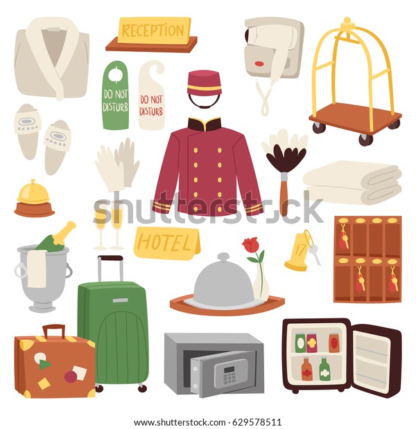 Hotel Motel Accommodation Icon Set Travel Stock Vector (Royalty Free ...