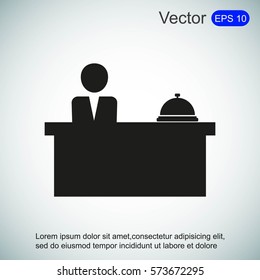 Hotel Reception Desk Icon Stock Vector (Royalty Free) 573672295 | Shutterstock