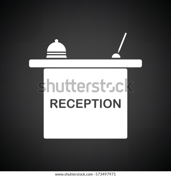 Hotel Reception Desk Icon Black Background Stock Vector (Royalty Free ...