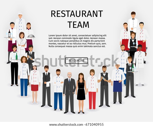 Hotel Restaurant Team Group Catering Service Stock Vector (Royalty Free ...