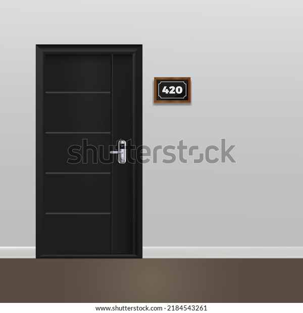Hotel Room Door Closed Design Vector Stock Vector (Royalty Free ...