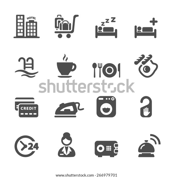 Hotel Service Icon Set 8 Vector Stock Vector (Royalty Free) 266979701 ...