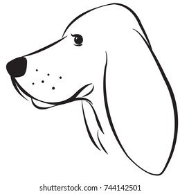 Hound Dog Vector Line Art Stock Vector (Royalty Free) 744142501 ...