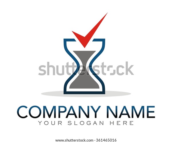 Hour Glass Check Mark Logo Icon Stock Vector (Royalty Free) 361465016