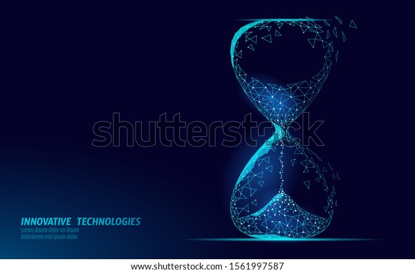 Hourglass 3d Low Poly Dark Time: vector de stock (libre de regalías ...