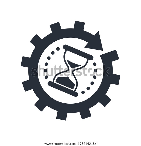 Hourglass Gear Reduce Process Time Win Stock Vector (Royalty Free ...