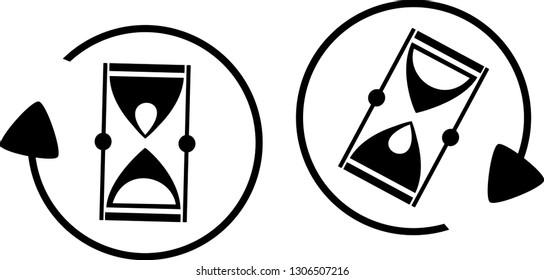 Hourglass Glass Timer Clock Icon Button Stock Vector (Royalty Free ...