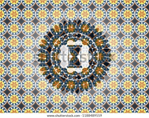Hourglass Icon Inside Arabic Style Emblem Stock Vector (Royalty Free ...