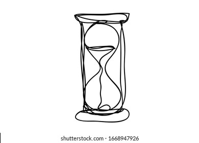 Hourglass Line Drawing Stylevector Design Stock Vector (Royalty Free ...