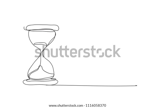 Hourglass Line Drawing Stylevector Design Stock Vector (Royalty Free ...