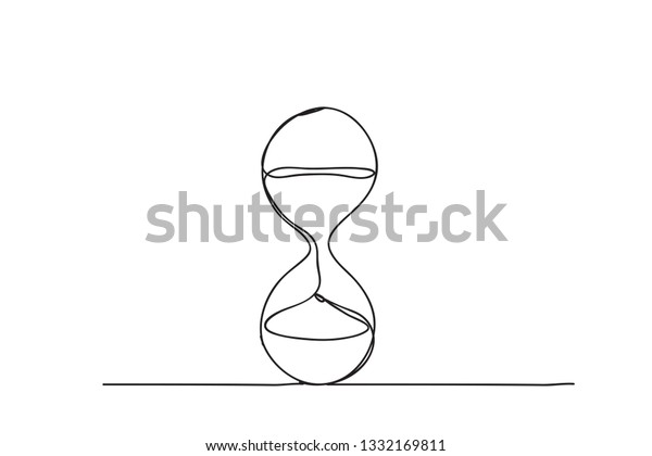 Hourglass Line Drawing Stylevector Design Stock Vector (Royalty Free ...