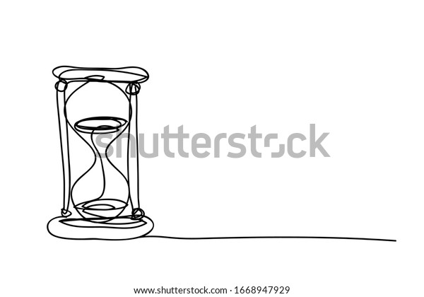 Hourglass Line Drawing Stylevector Design Stock Vector (Royalty Free ...