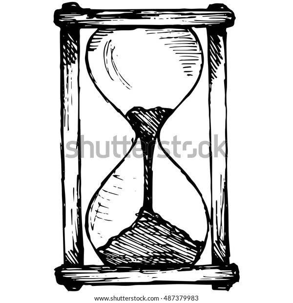 Hourglass Sketch Vector Illustration Doodle Style Stock Vector (Royalty ...