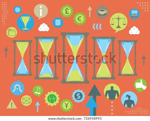 Hourglass Time Tech Icons Infographics Elements Stock Vector (Royalty ...