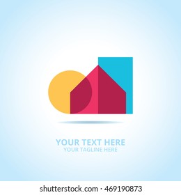 Abstract House Logo Design Concept Emblem Stock Vector (Royalty Free ...
