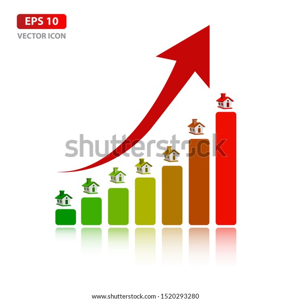 House Arrow Graph Growth Real Estate: vector de stock (libre de ...