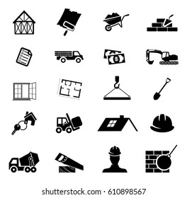 House Build Construction Icon Set Vector: wektor stockowy (bez tantiem ...