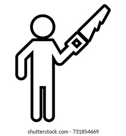 House Builder Profession Outline Icon Stock Vector (Royalty Free ...