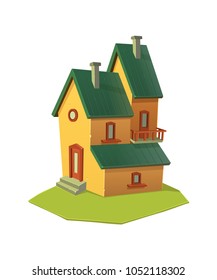 House Building Isolated Cartoon Vector Illustration Stock Vector ...