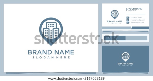 House Building Location Logo Design Template Stock Vector (Royalty Free ...