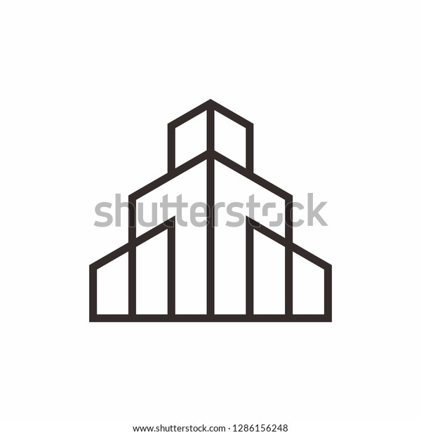 House Building Shape Architecture Business Company Stock Vector ...