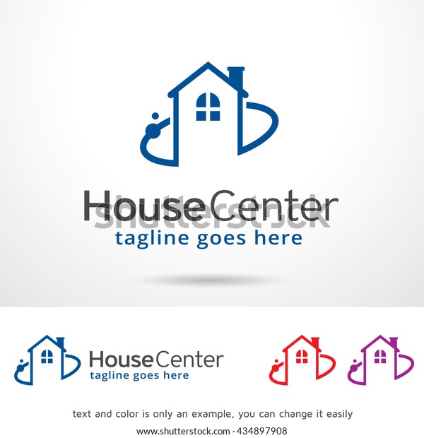 House Center Logo Template Design Vector 스톡 벡터(로열티 프리) 434897908