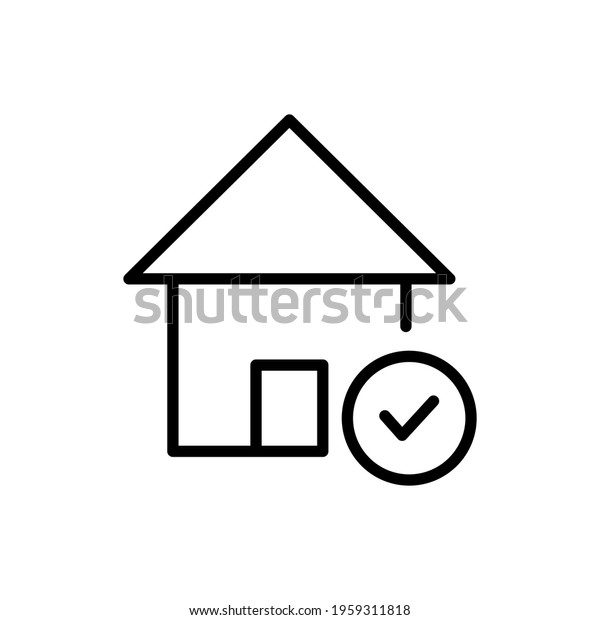 House Check Mark Icon Accept House Stock Vector (Royalty Free ...